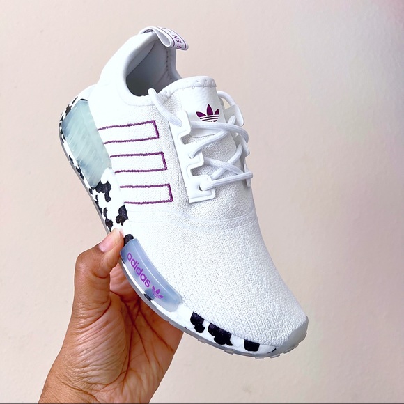 adidas | Shoes | Adidas Nmd R Cloud White Active Purple Spotted Color ...